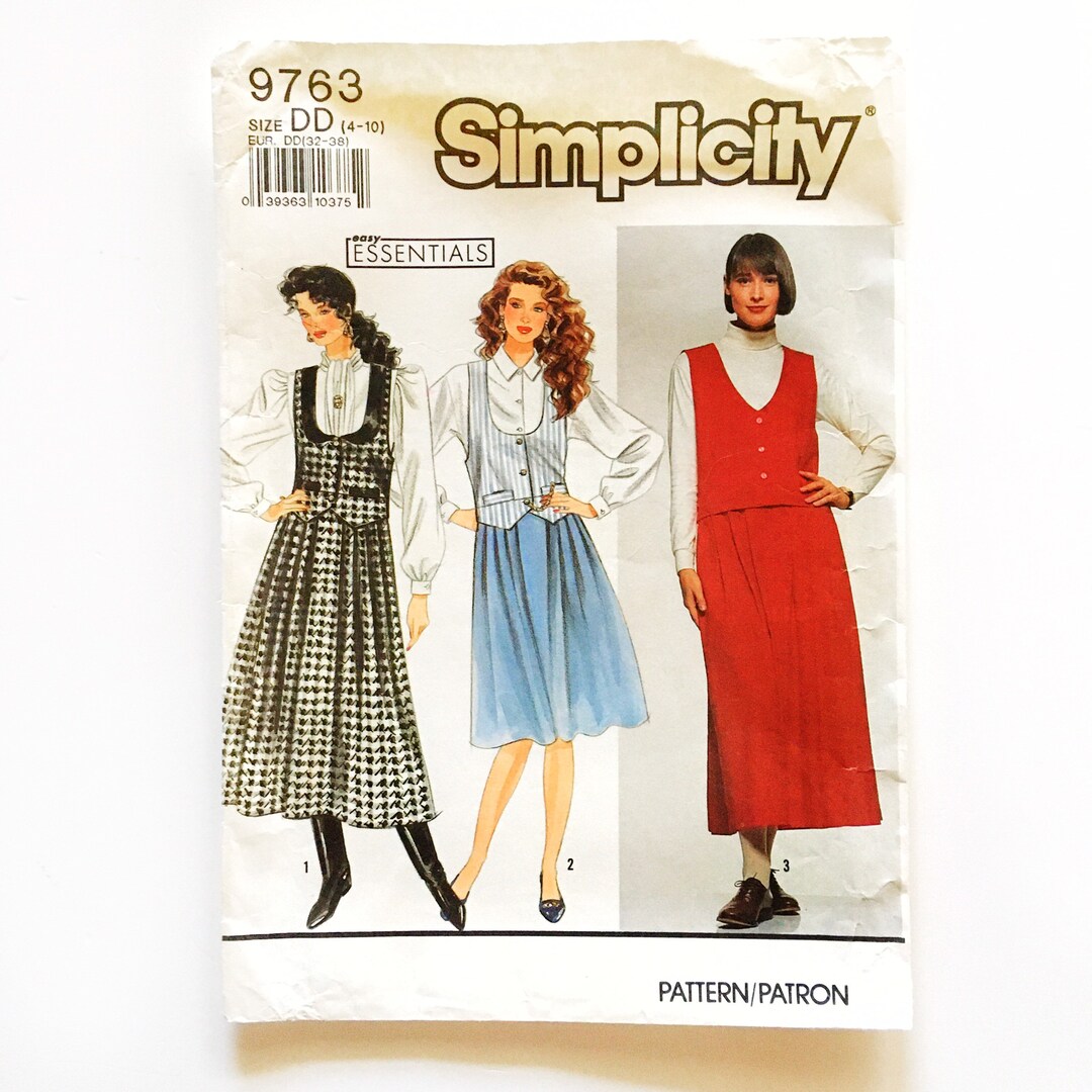 Simplicity 9763 Mock Vest Jumpers in Two Lengths Misses 4-10 - Etsy