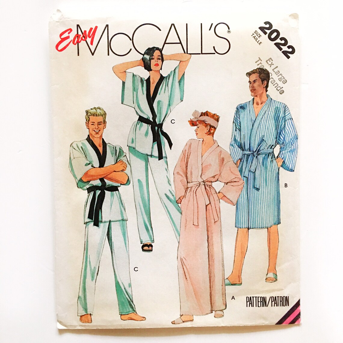 Mccall's 2022 Unisex Wrap Robe Lounge Pants XL 44 46 Uncut - Etsy