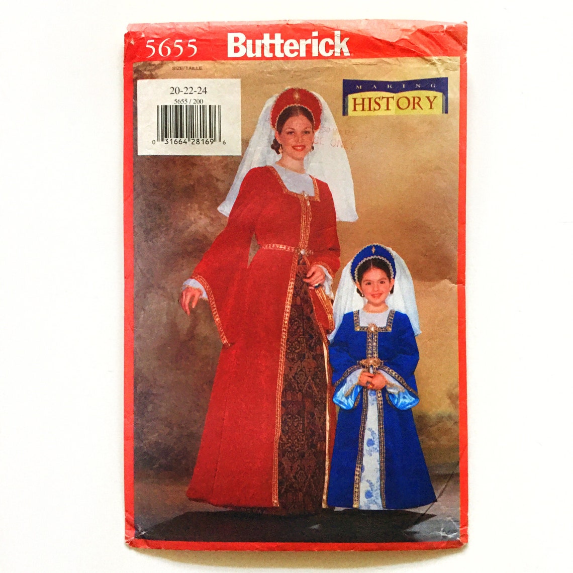 Butterick 5655 Renaissance Noble Woman Dress Period Costume - Etsy