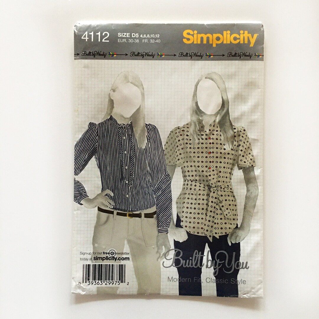 Simplicity 4112 Built by Wendy Button Front Blouse With Gathered Cap ...
