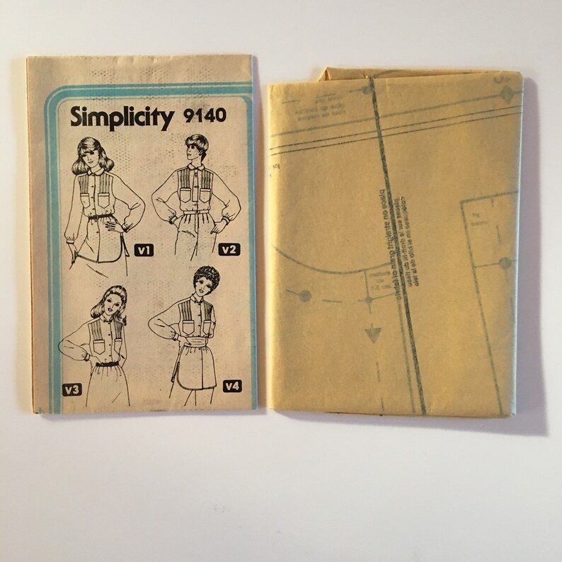 Simplicity 9140 Button Front Top or Tunic Peter Pan Collar Front Tucks ...