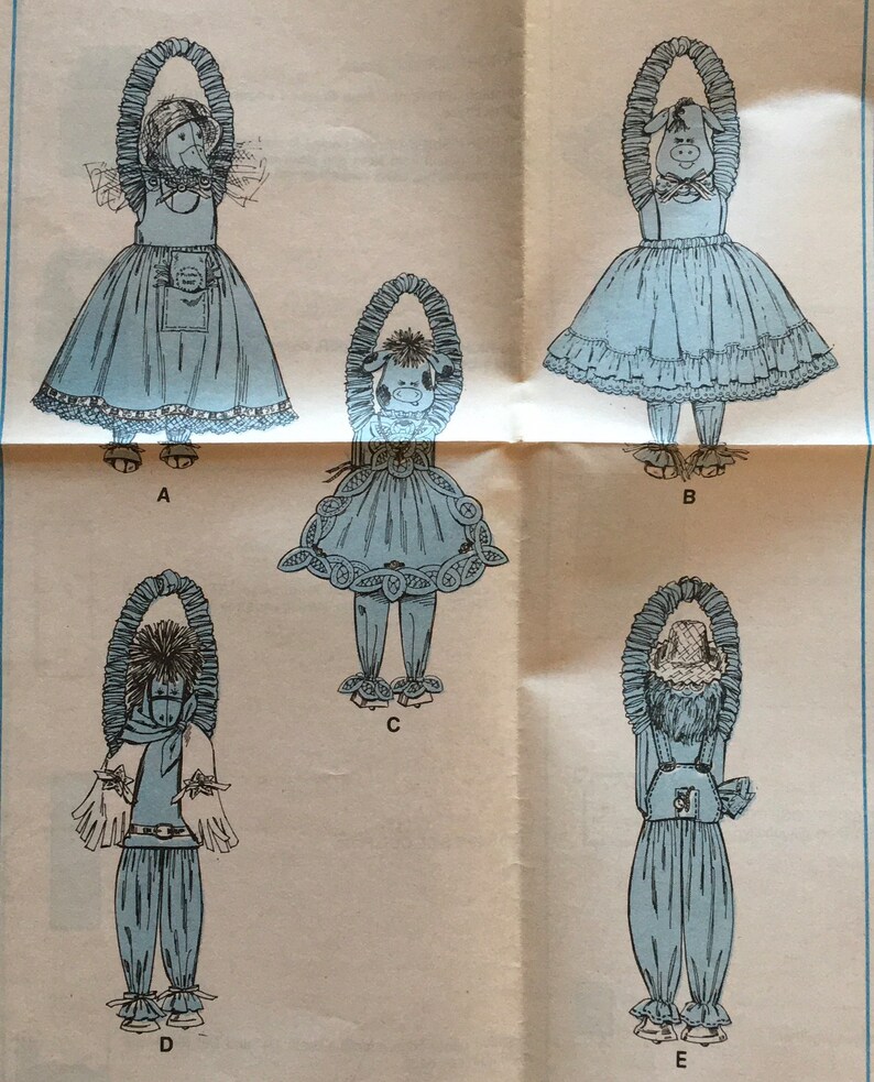 Mccall's 6498 Farm Animal Rag Dolls Cow Goose Horse Pig Old Mcbungee ...