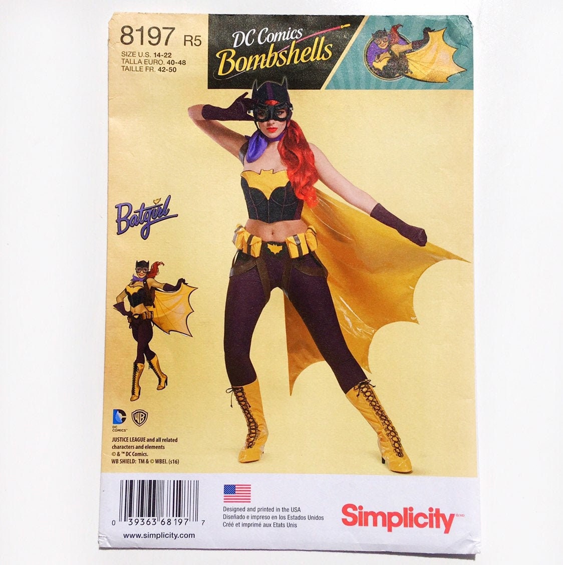Kits & How To Patterns Simplicity 8197 Batgirl DC Comics Bombshells ...