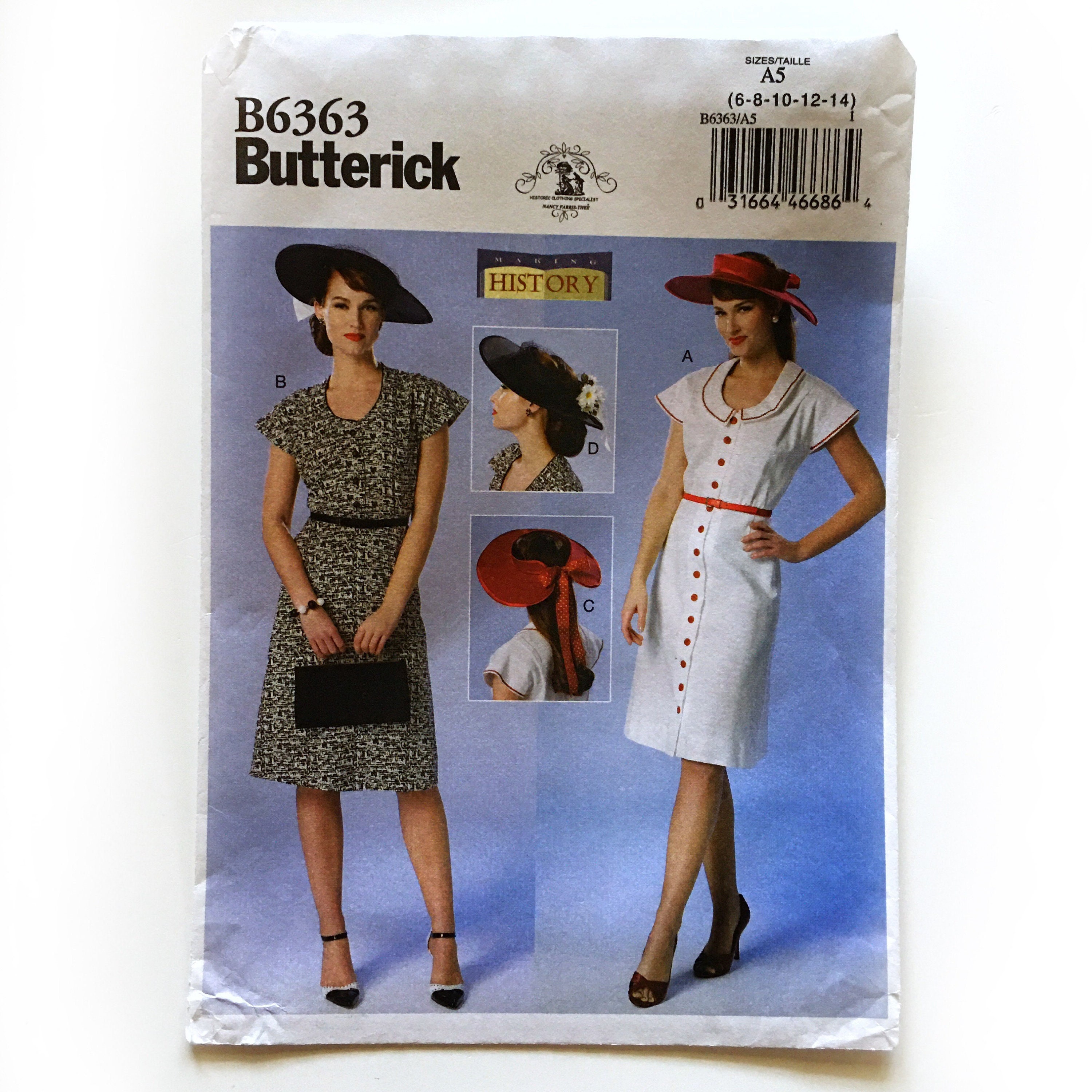 Butterick 6363 Button-front Flutter Sleeve Dresses and Sun - Etsy