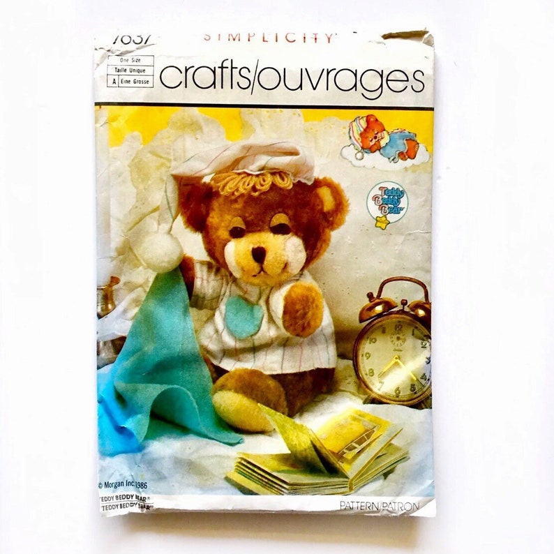 Vintage Simplicity 7637 Teddy Beddy Bear 11 Plush - Etsy