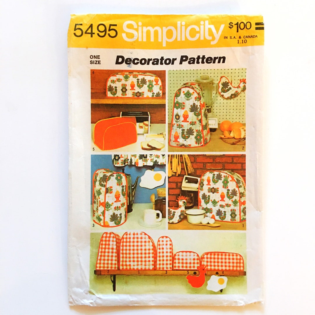 Simplicity 5496 Kitchen Appliance Covers and Pot Holders Uncut Vintage ...