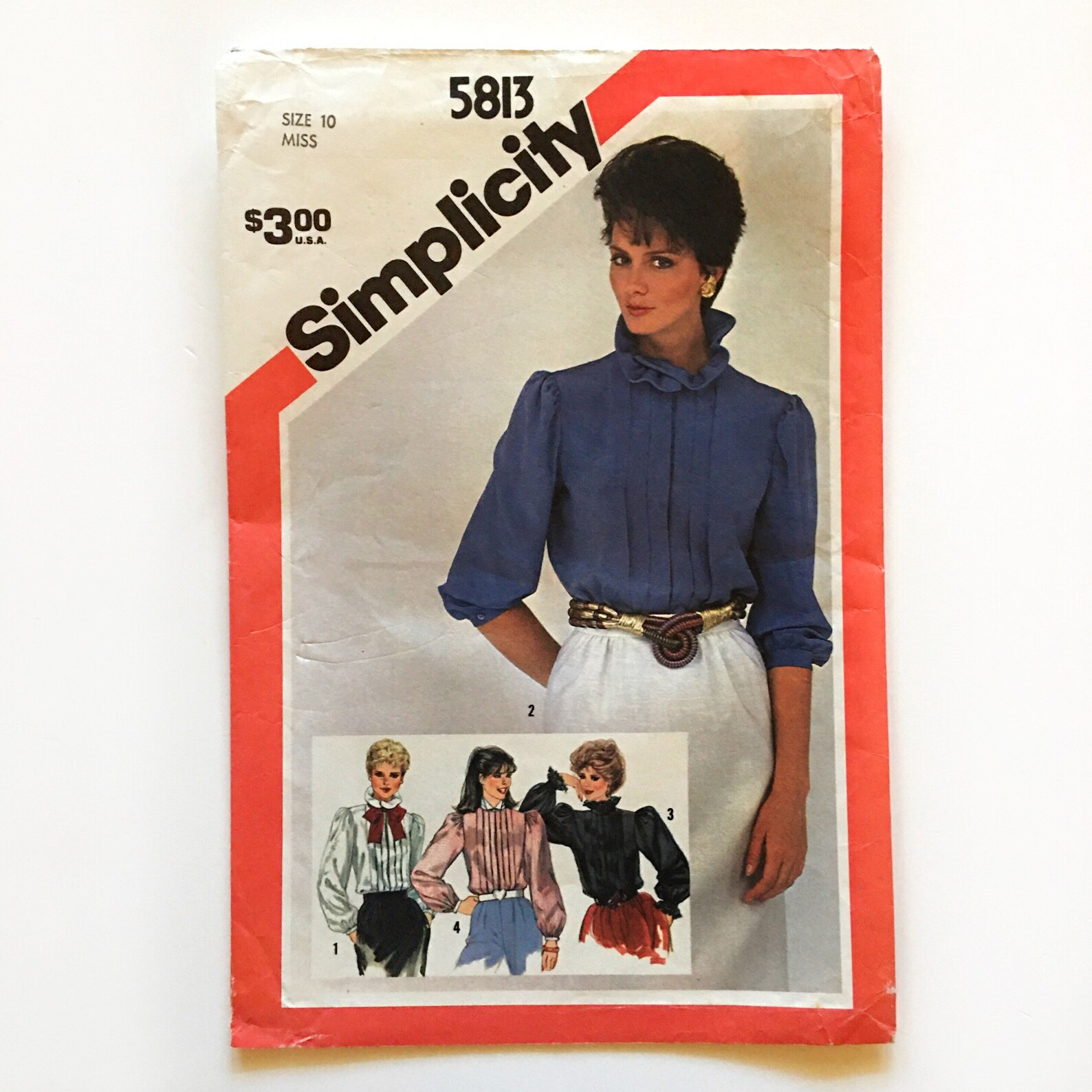 Simplicity 5813 Edwardian Victorian Blouse High Neck Tucks Ruffled ...