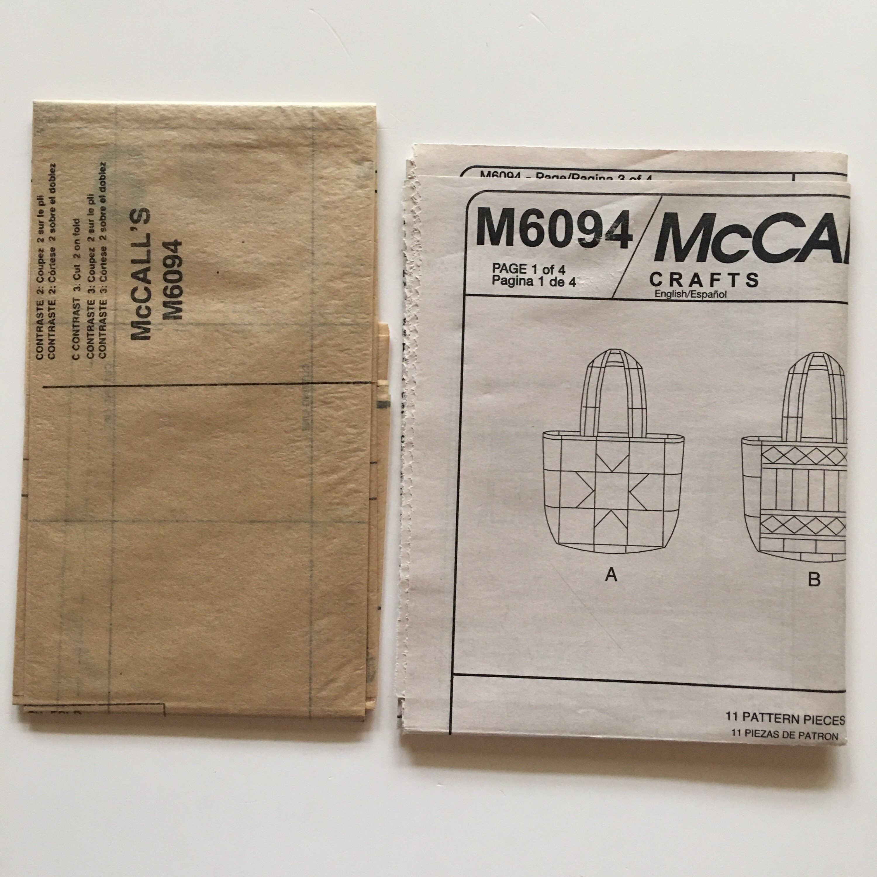 Mccall's 6094 Quilt Pattern Tote Bags Ohio Star Flying Geese Uncut ...