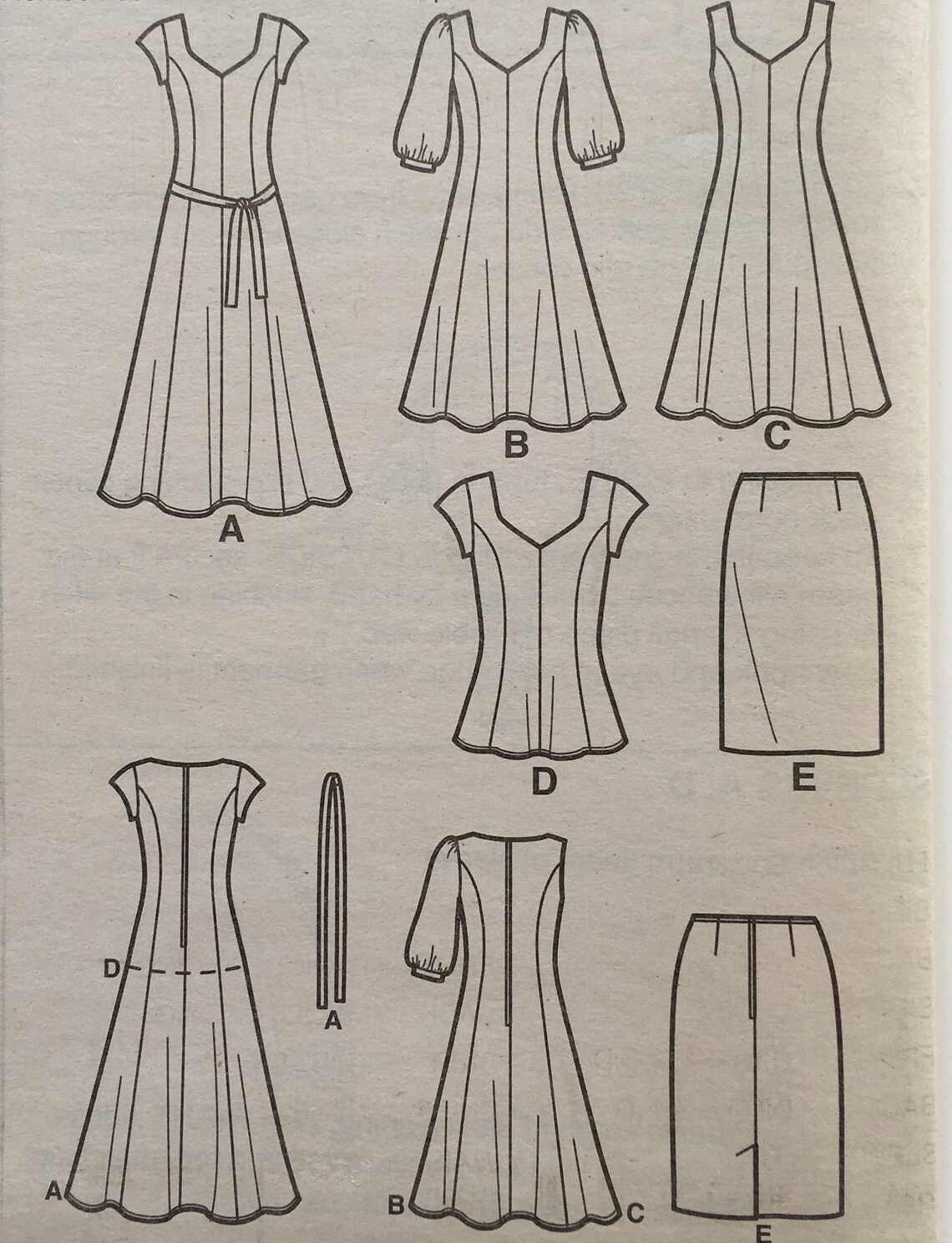 Simplicity 2917 Dress Tunic Skirt and Tie Belt 20W 22W 24W 26W 28W ...