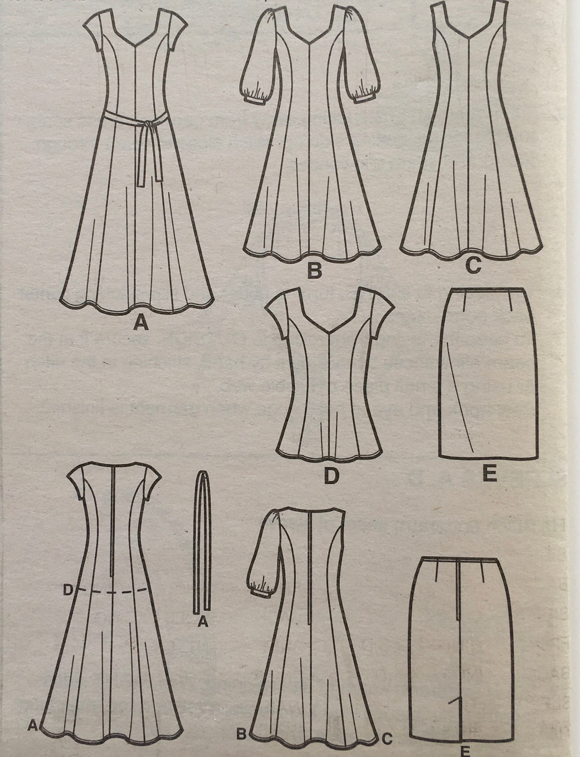 Simplicity 2917 Dress Tunic Skirt and Tie Belt 20W 22W 24W 26W 28W ...