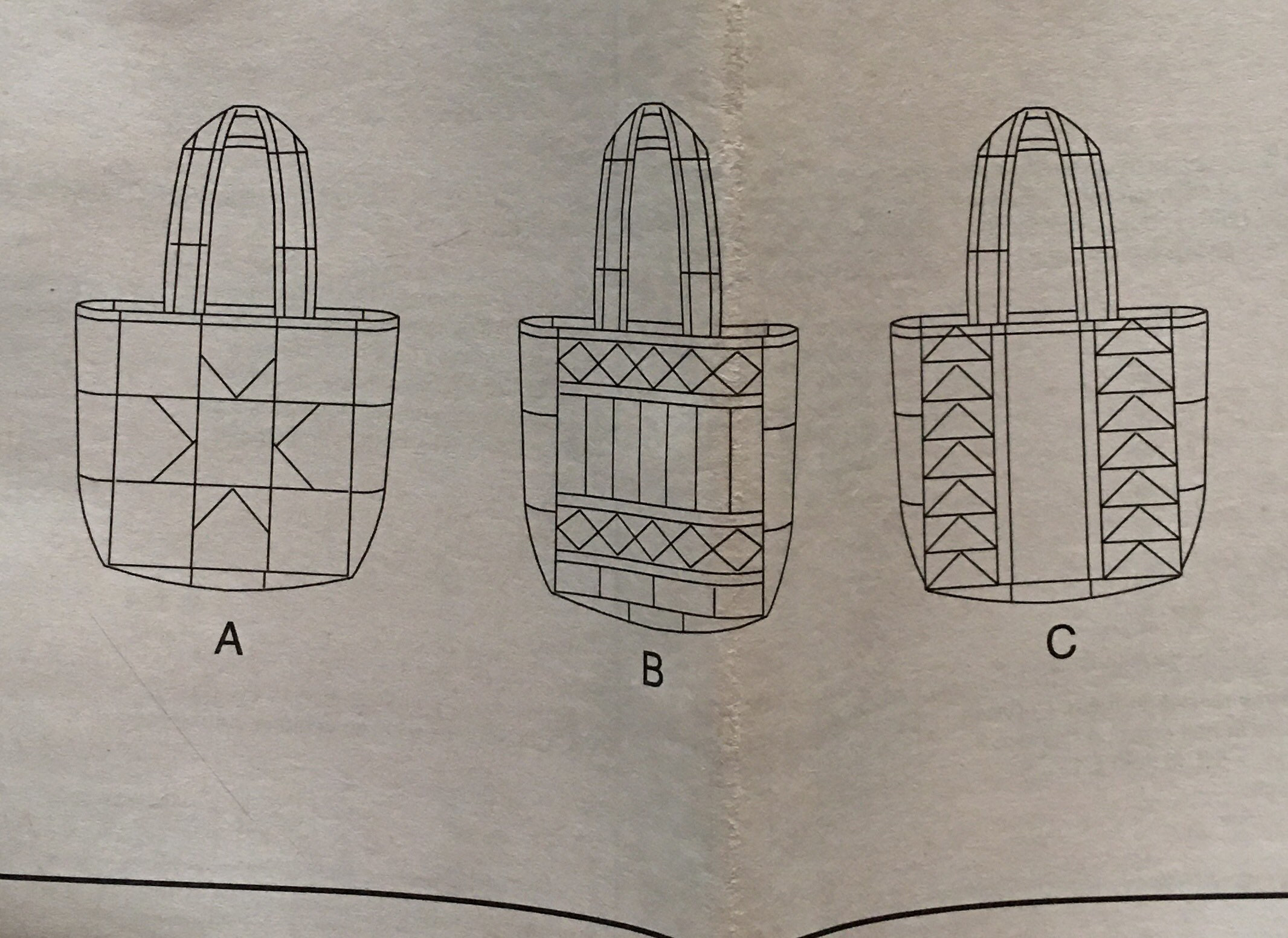 Mccall's 6094 Quilt Pattern Tote Bags Ohio Star Flying Geese Uncut ...