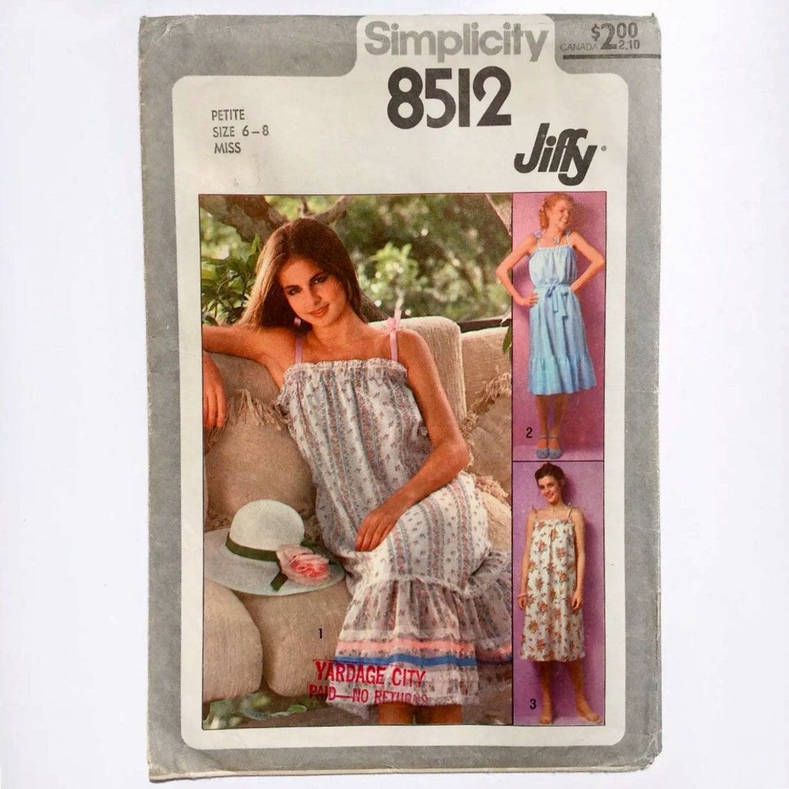 Simplicity 8512 Pullover Sundress and Tie Belt Misses 6-8 Uncut Sewing ...