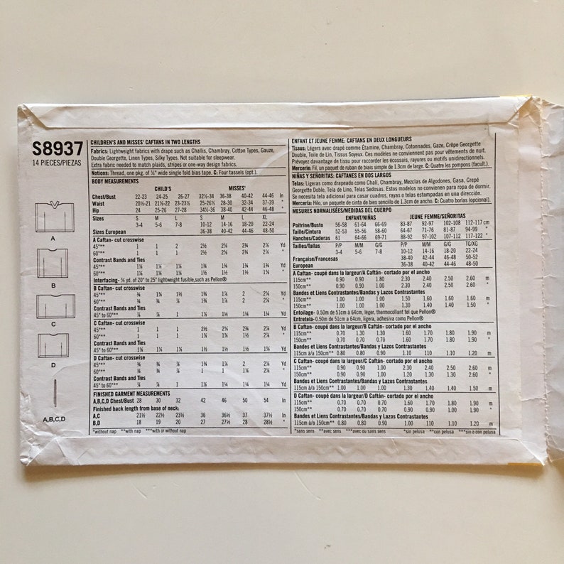 Simplicity 8937 Caftans Cold Shoulder Draped Sleeve Belted Misses and ...