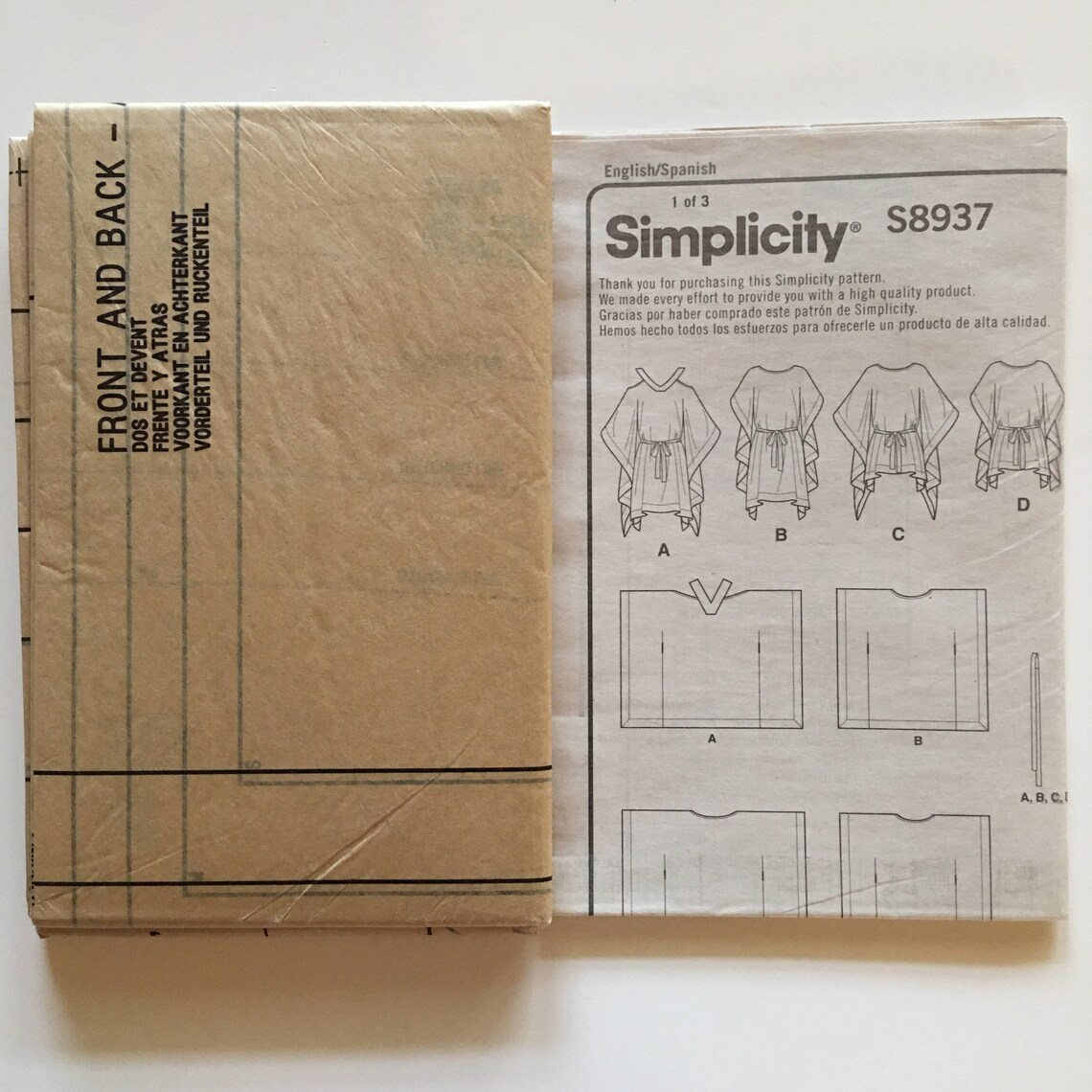 Simplicity 8937 Caftans Cold Shoulder Draped Sleeve Belted Misses and ...