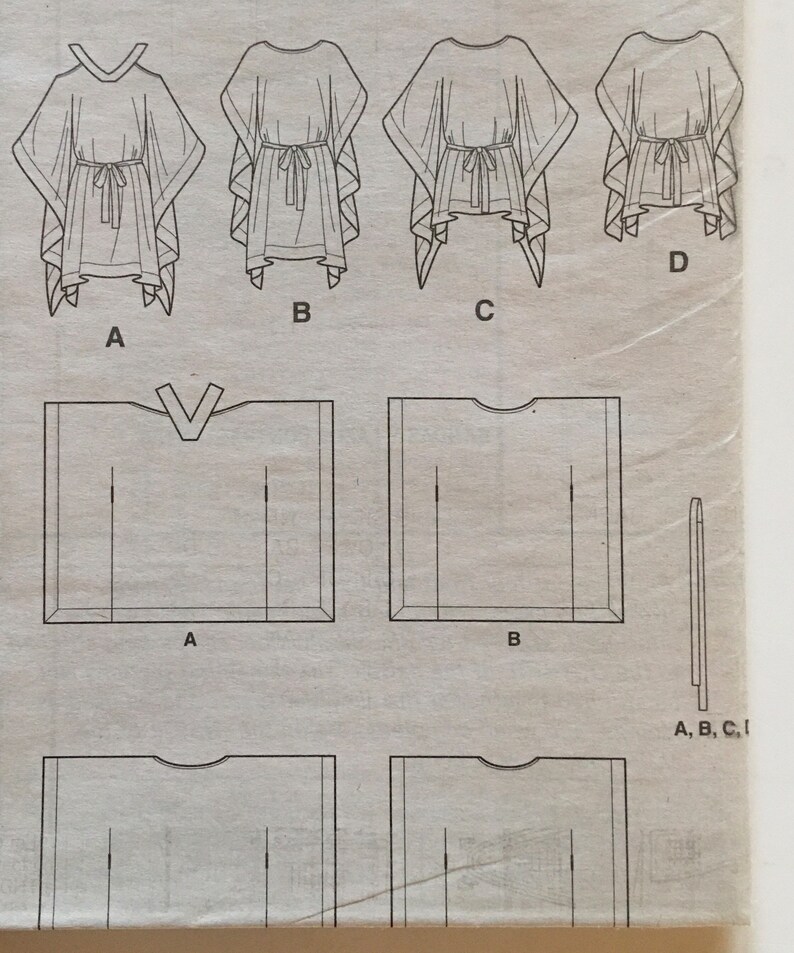 Simplicity 8937 Caftans Cold Shoulder Draped Sleeve Belted Misses and ...