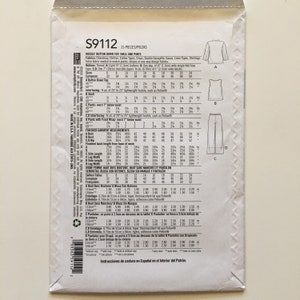 Simplicity 9112 Standing Collar Button Down Top Shell and Pants Misses ...