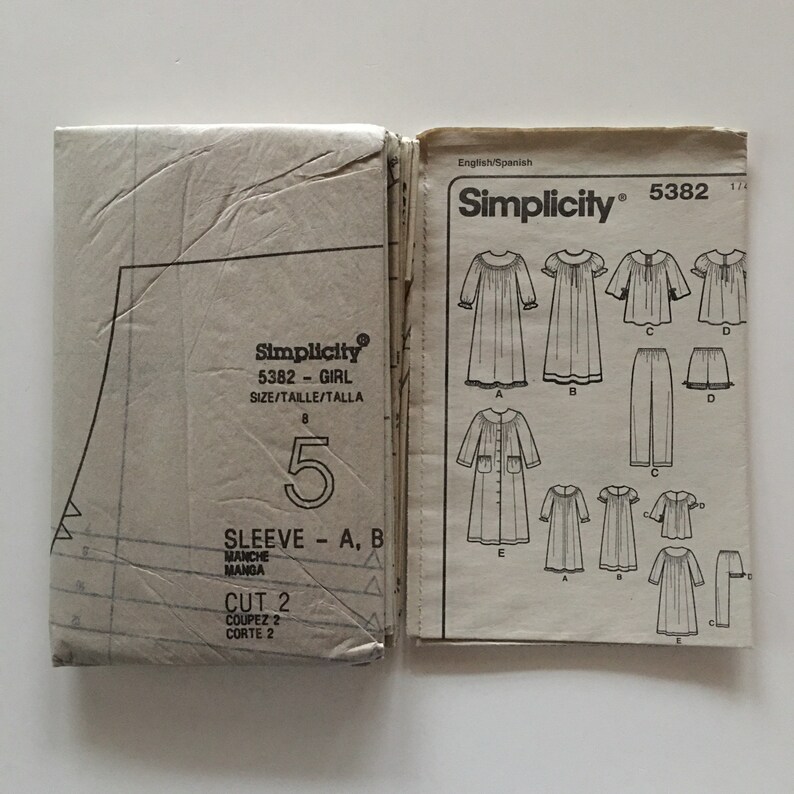 Simplicity 5382 Round Yoke Pajamas Robe Nightgown Shorts Pants - Etsy