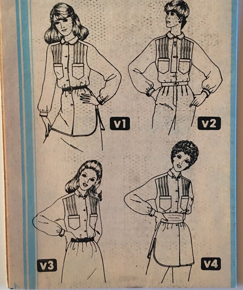 Simplicity 9140 Button Front Top or Tunic Peter Pan Collar Front Tucks ...