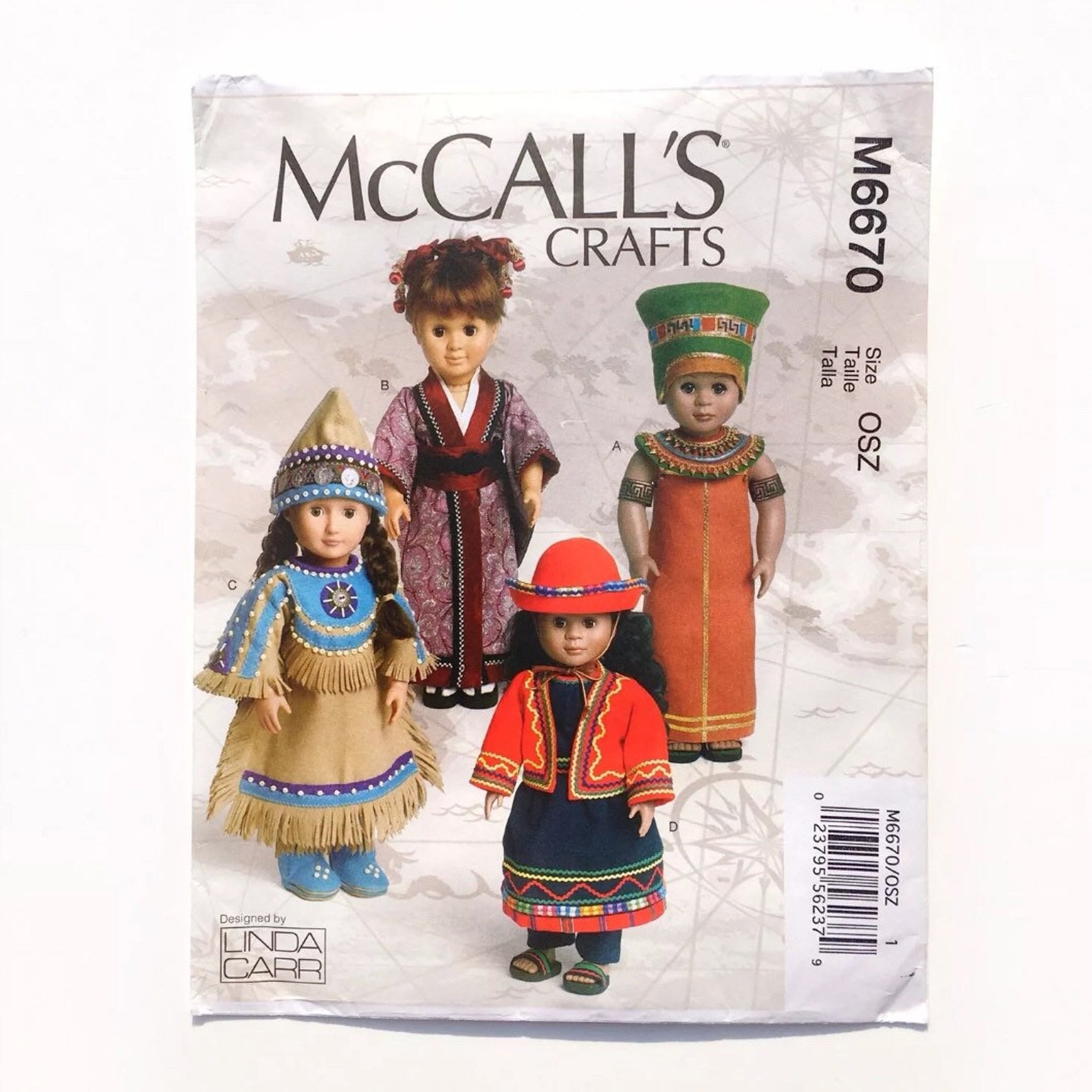 Mccalls 6670 International Outfits Accessories for 18 Doll Uncut Sewing ...