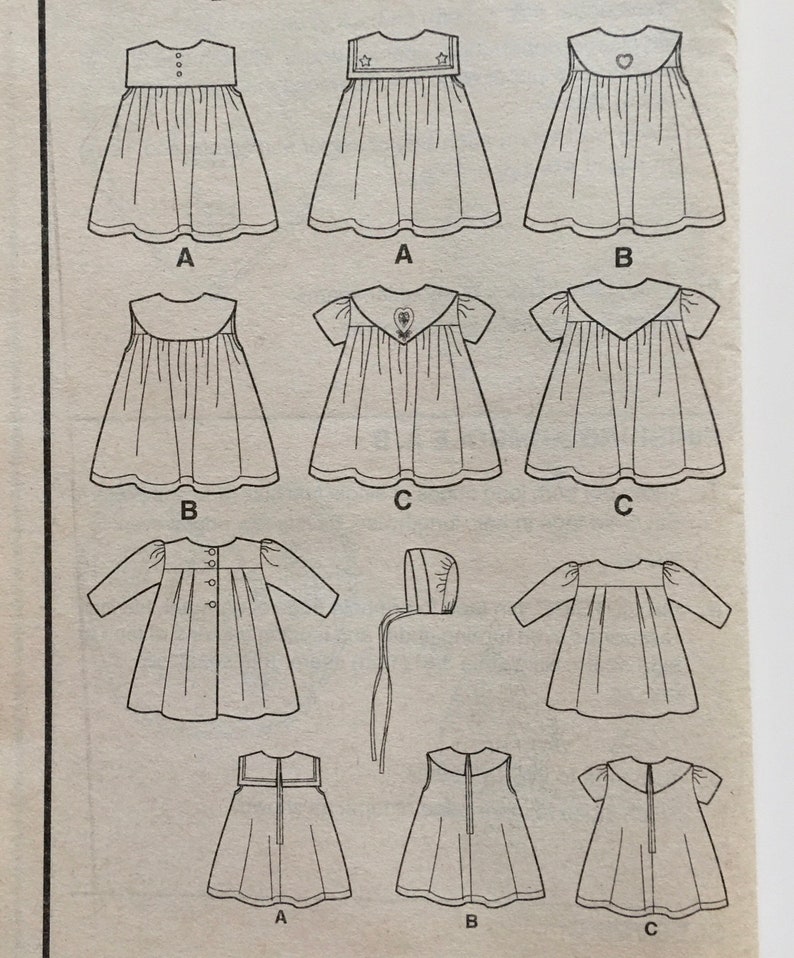 Simplicity 8537 Baby Dress Coat and Bonnet Newborn S M L Uncut Sewing ...