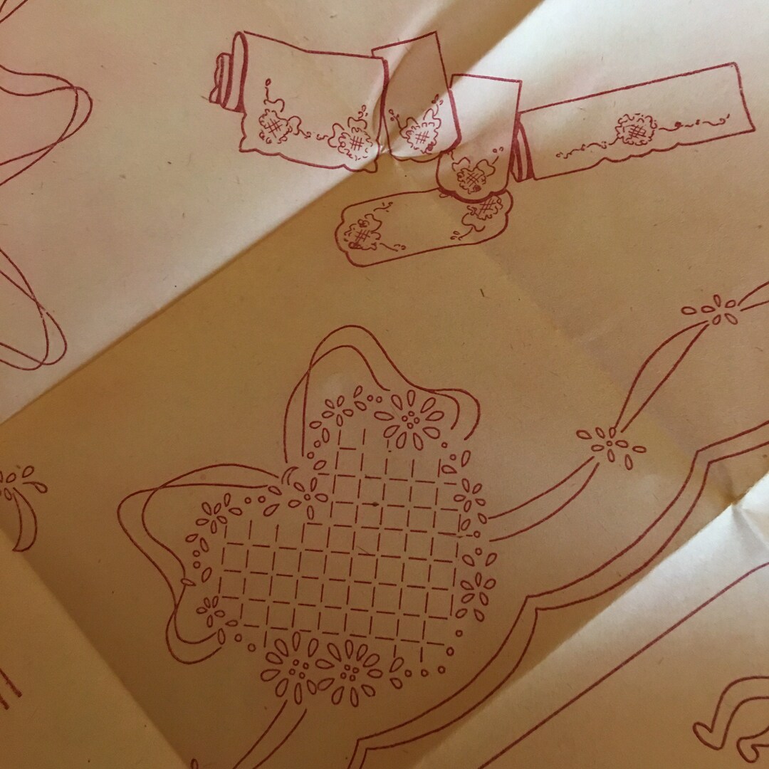 Vintage the Workbasket Embroidery Patterns Bedroom Vanity Hearts ...