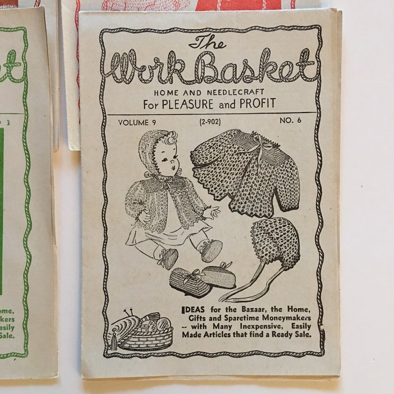 Vintage 1940's the Workbasket Magazine Volume 9 Knitting Quilting ...