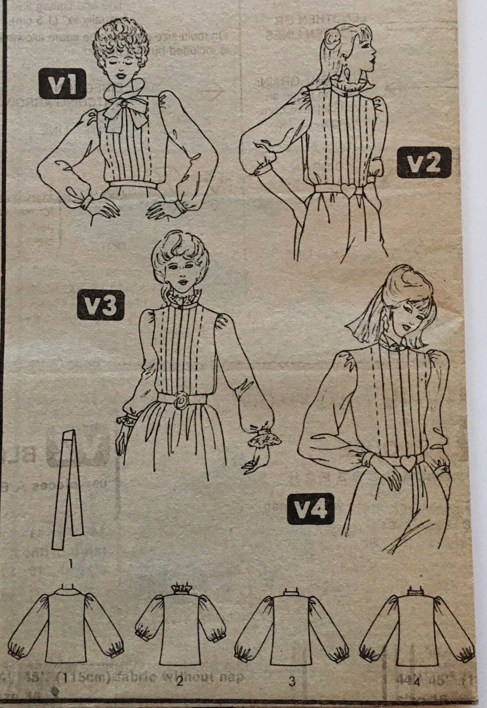 Simplicity 5813 Edwardian Victorian Blouse High Neck Tucks Ruffled ...