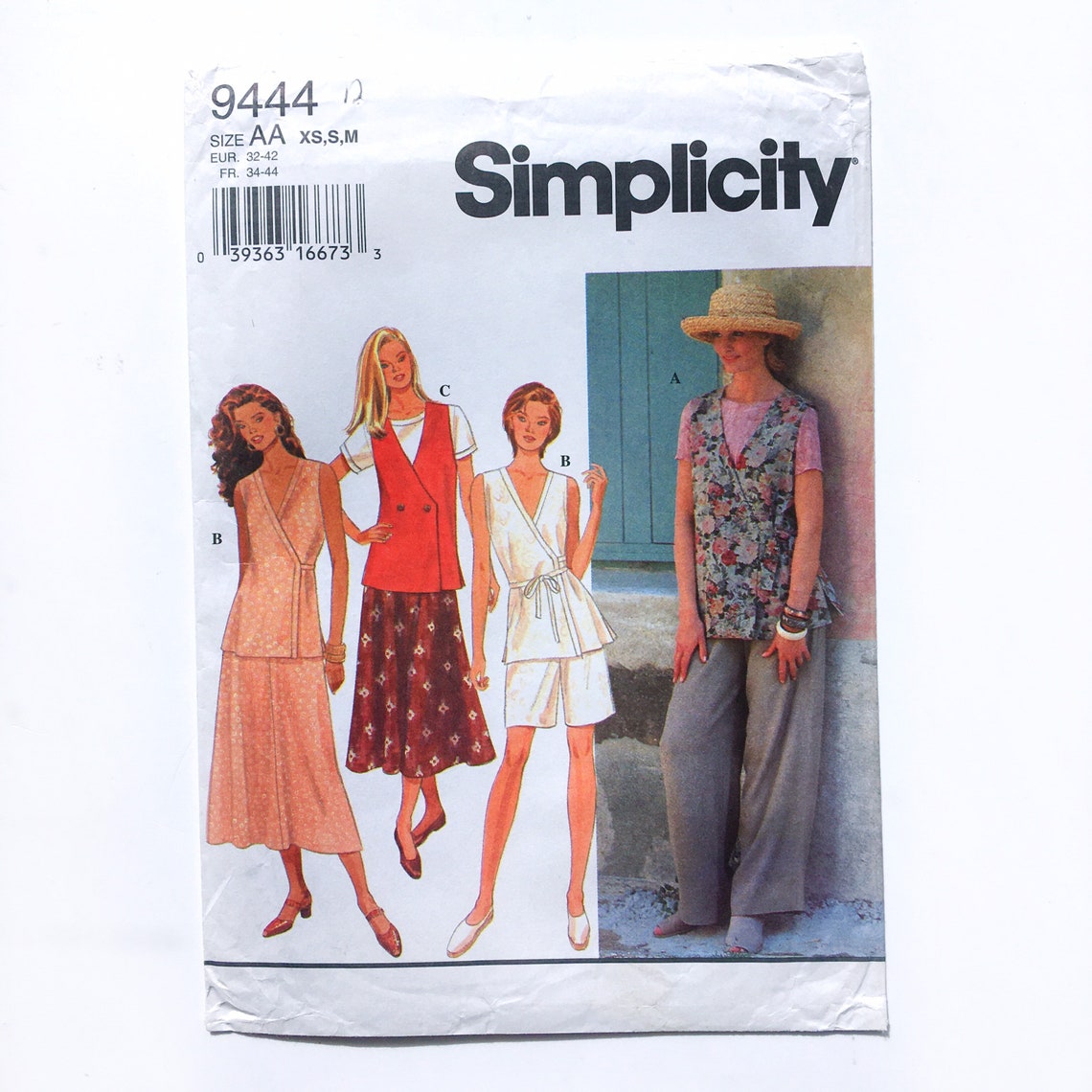 Simplicity 9444 Long Wrap Vest Side Ties Wide Leg Pants Pull - Etsy