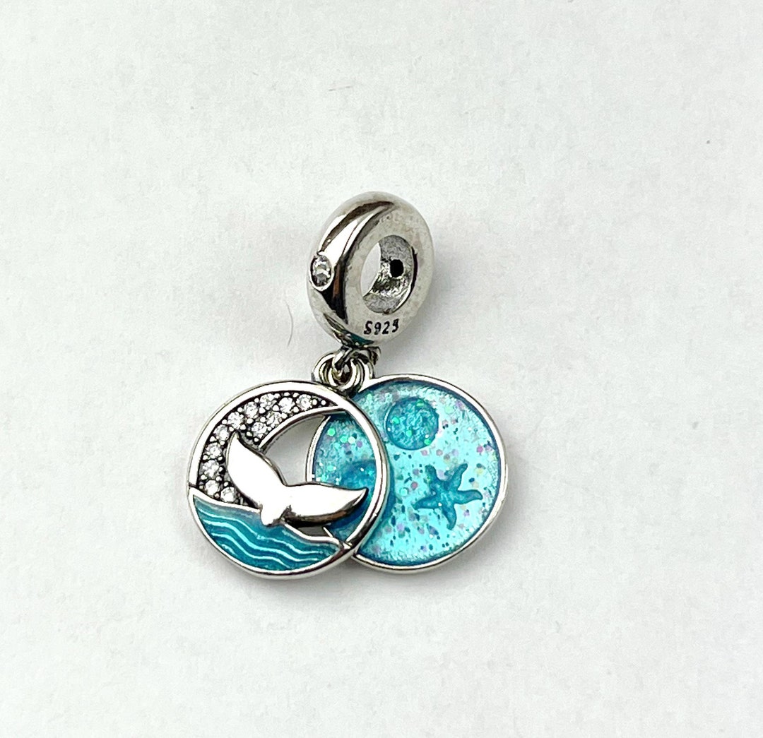 Dolphin Whale Tail Fin Charm, 925 Sterling Silver, for Pandora Bracelet ...