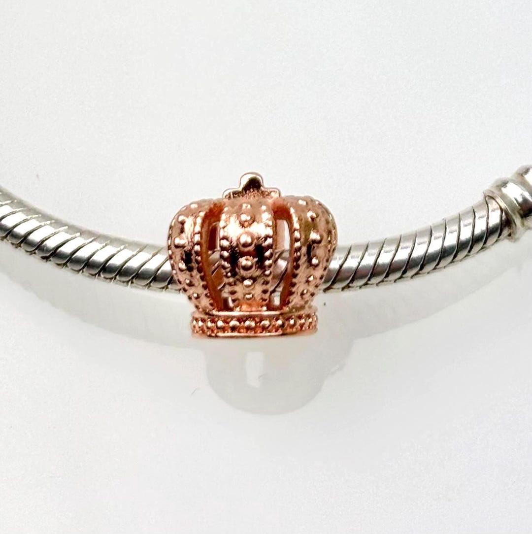 Rose Gold Crown 925 Silver 18 Carat Gold-plated Charm for Pandora ...