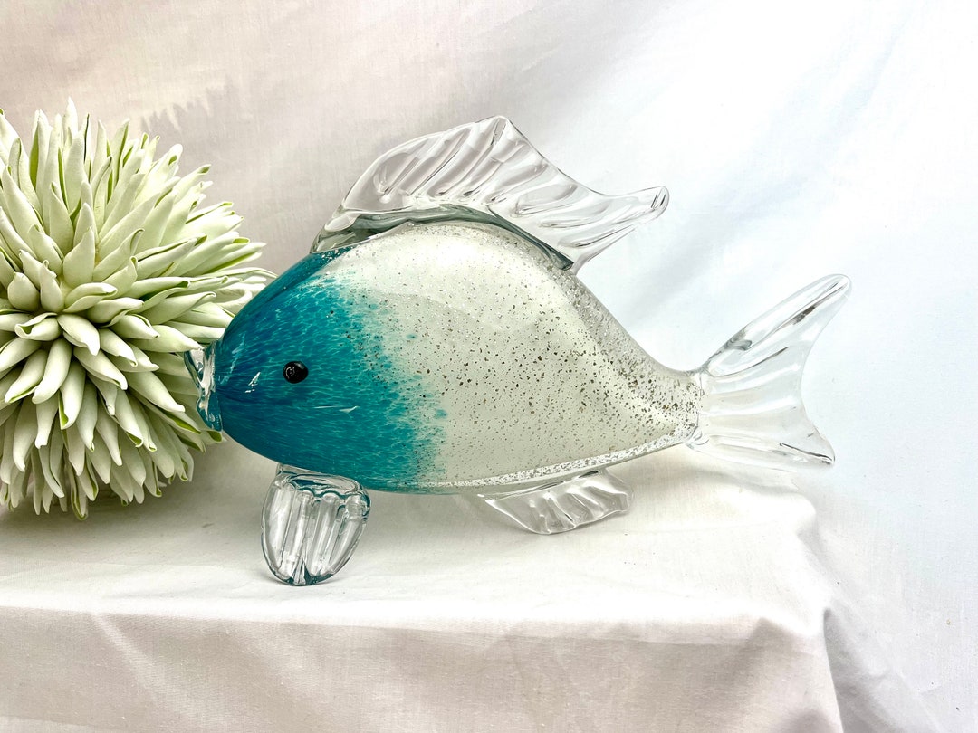 XXL Glass Fish as a Decoration to Stand Up, Unique, Handmade, One-of-a ...