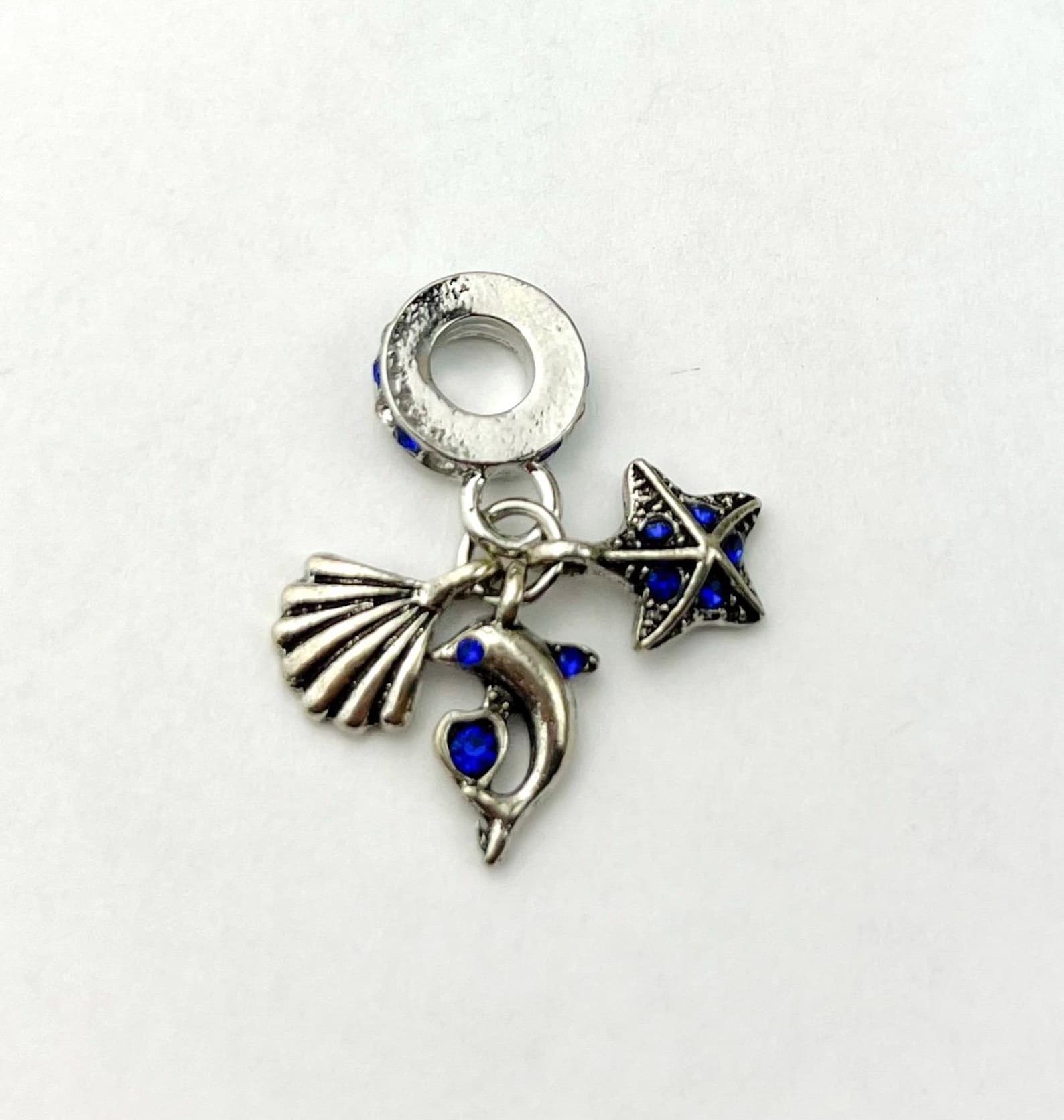 Dolphin Shell Starfish Charm for Pandora Bracelet or Necklace Silver ...