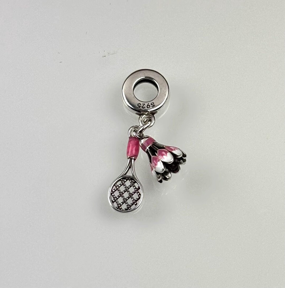 Badminton Charm 925 Silver for Pandora Bracelet or Chain, Charms, Chain ...
