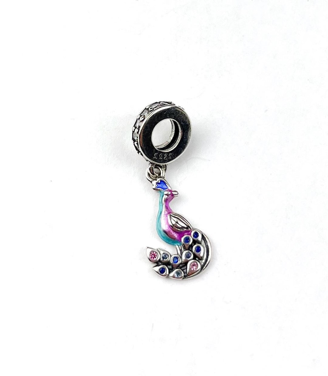 Peacock 925 Silver Charm for Pandora Bracelet or Chain Silver, Charms ...