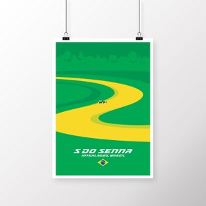 F1 Print, F1 Poster, Formula 1 Poster, Interlagos Brazil, Senna ...