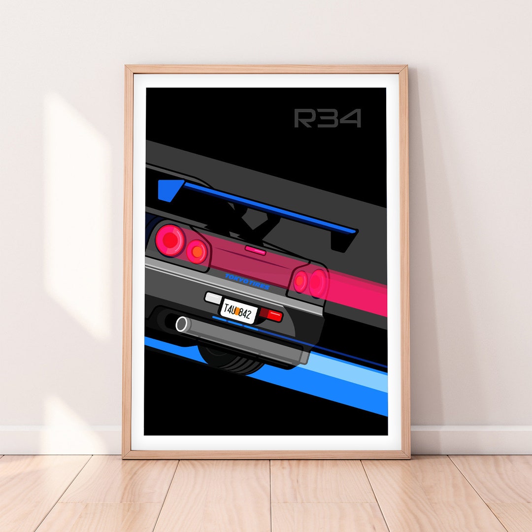 Nissan Skyline Poster Sports Car Printed on Smooth, Ultra White Inkjet ...
