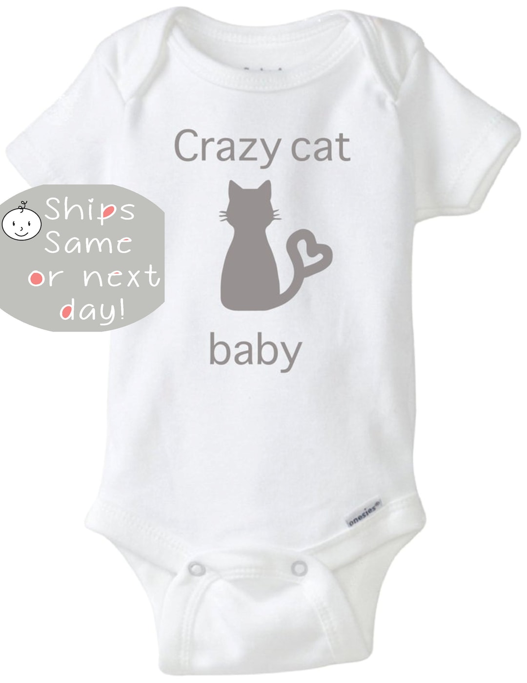 Cat Baby Onesie, Crazy Cat Baby, Cat Baby Bodysuit, Cat Lover, Baby ...