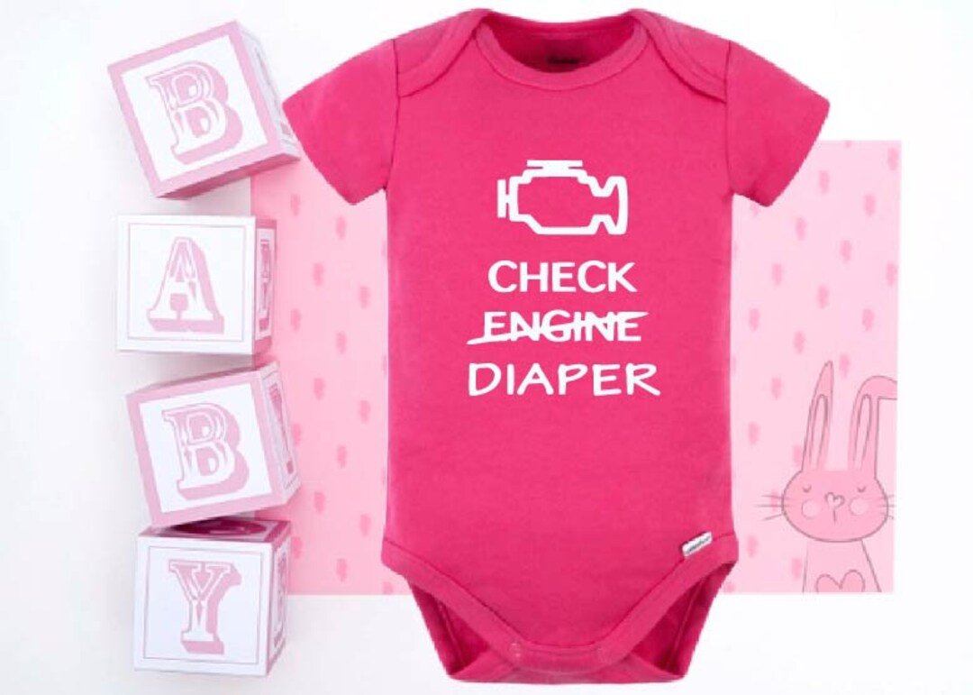 Check Diaper Engine, Funny Baby Onesie® Check Diaper, Car Baby Onesie ...