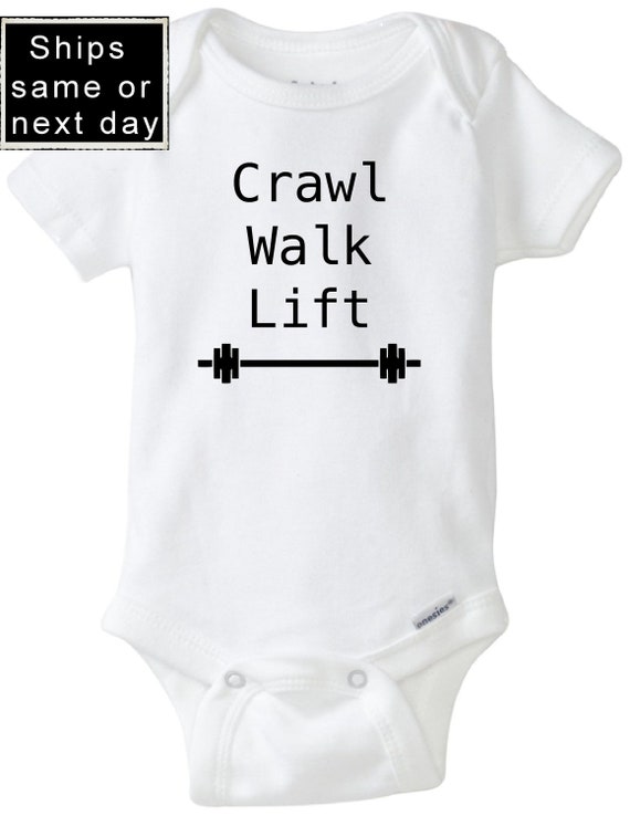 Crawl Walk Lift Lifting Baby Onesie Weight Lifting Funny | Etsy