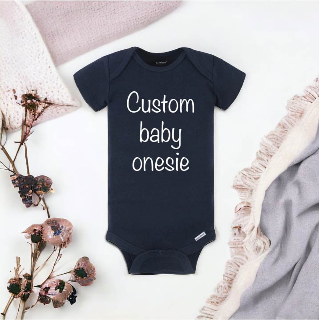 Custom Baby Onesie®, Design Your Own Onesie®, Navy Blue Baby Bodysuit ...