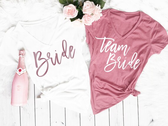 Team Bride Shirt Team Bride Bachelorette Party Shirt Rose - Etsy