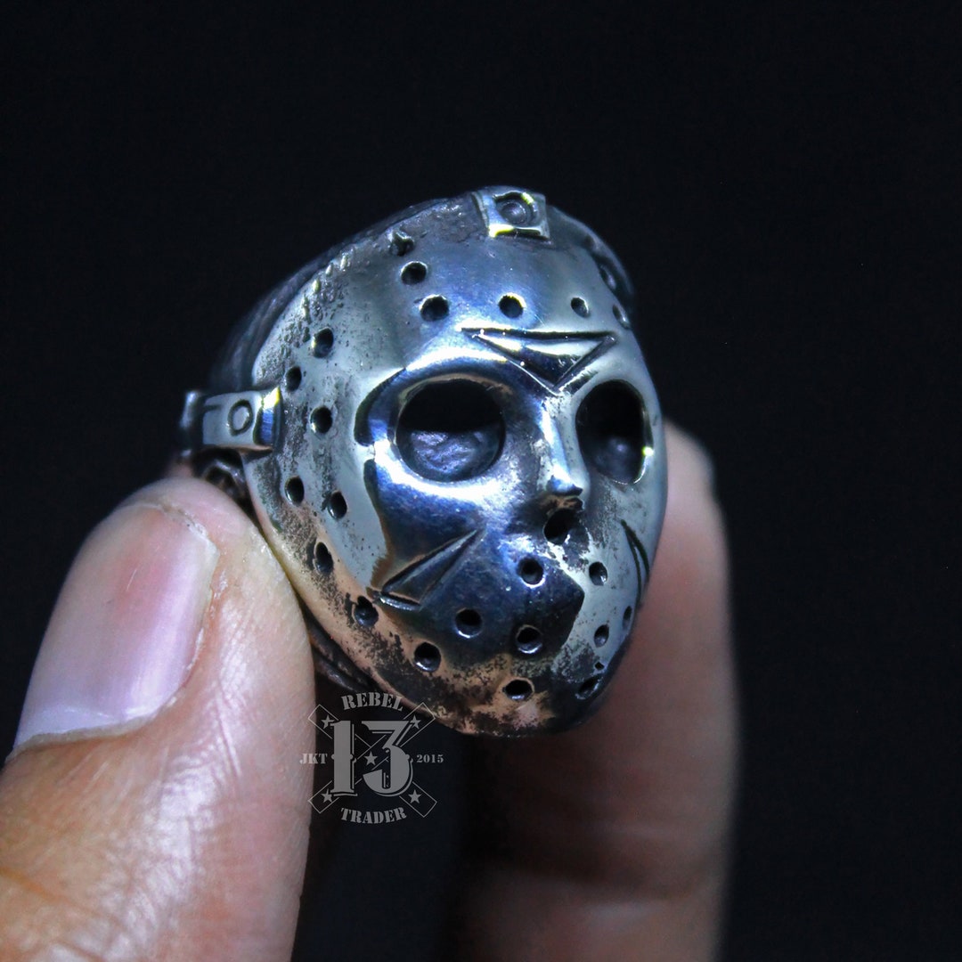 Hand Sculpted Jason Voorhees Friday the 13th Ring : Oxidized Sterling ...