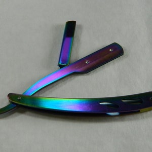 Stainless Steel Straight Razor- Single Blade Color Saturated Stainless ...