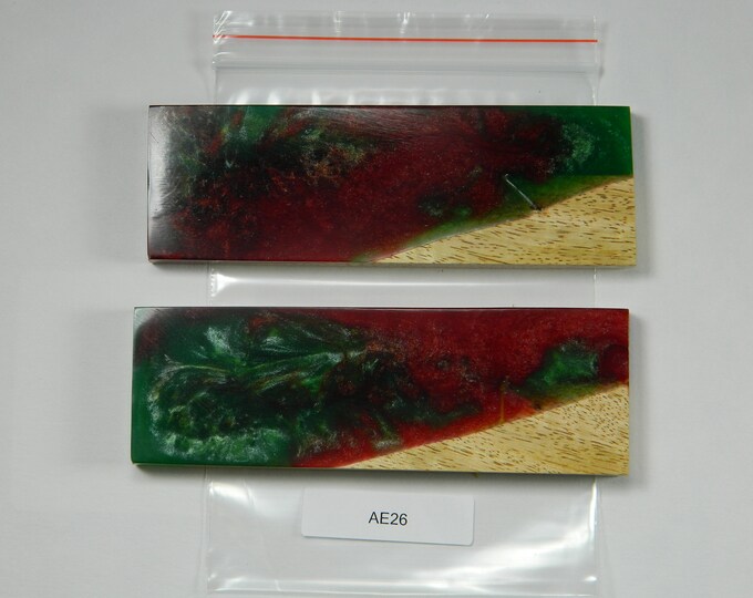 Wood & Resin Inlaid Knife Handle Blank Scales 1 Pair Green - Etsy