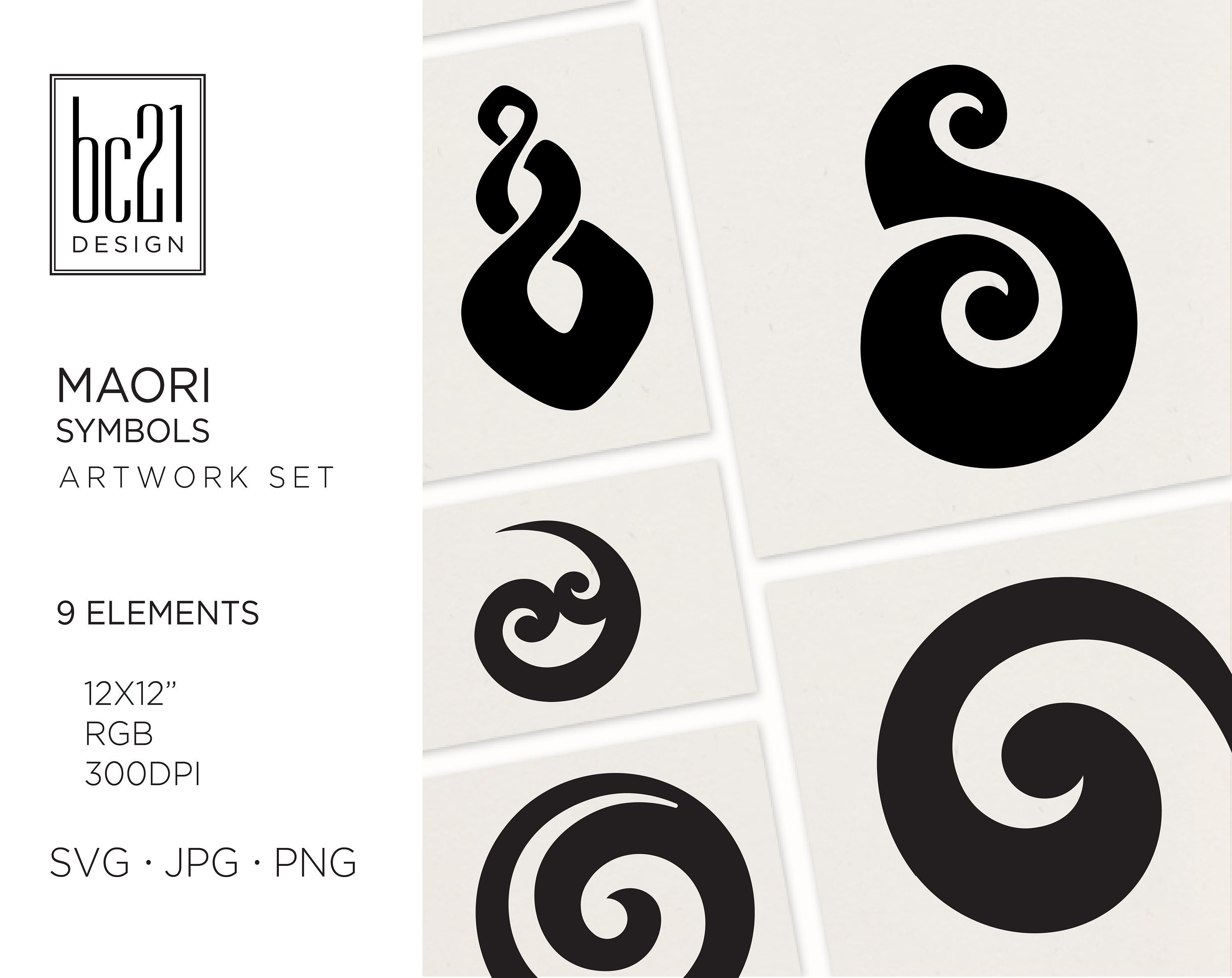 9 Maori Symbols Cliparts Digital Prints Instant Downloads - Etsy