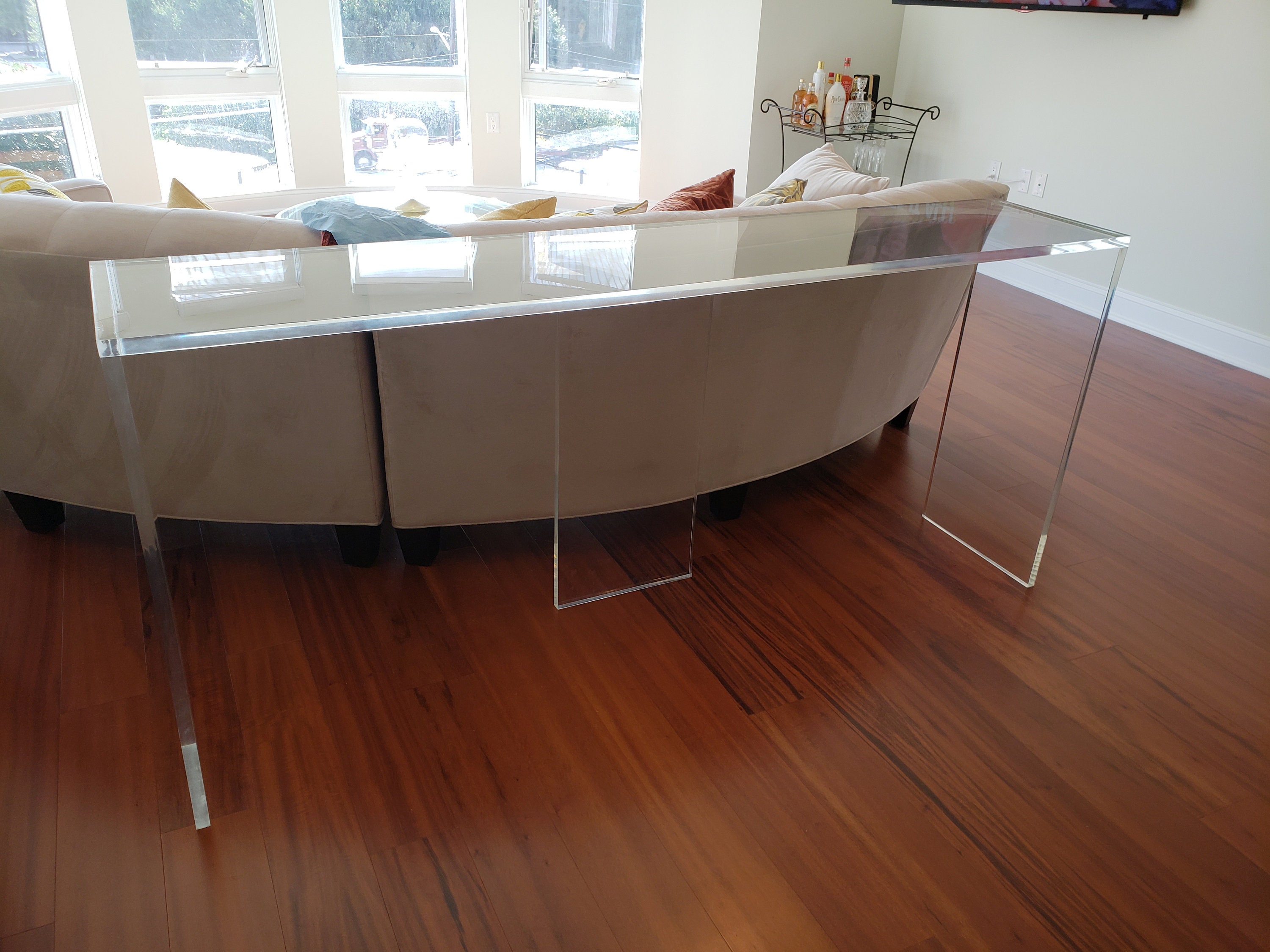 Acrylic Console Table "straight Edge" 48"l X 14"w X 30"h *custom Sizing ...