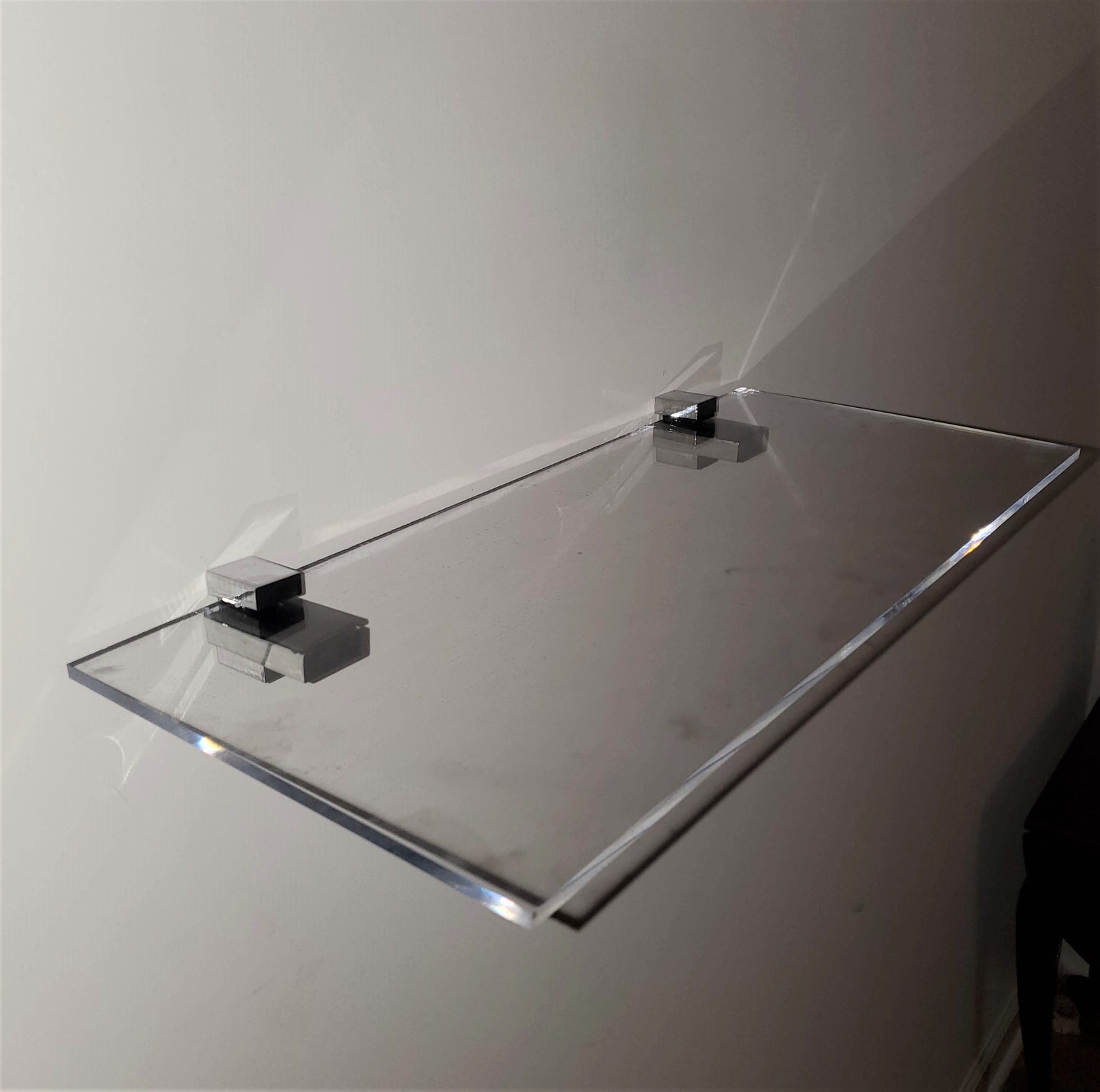 22"l Neon Acrylic Wall Shelf With Metal Brackets - 8"w 1/4"acrylic * 15 ...