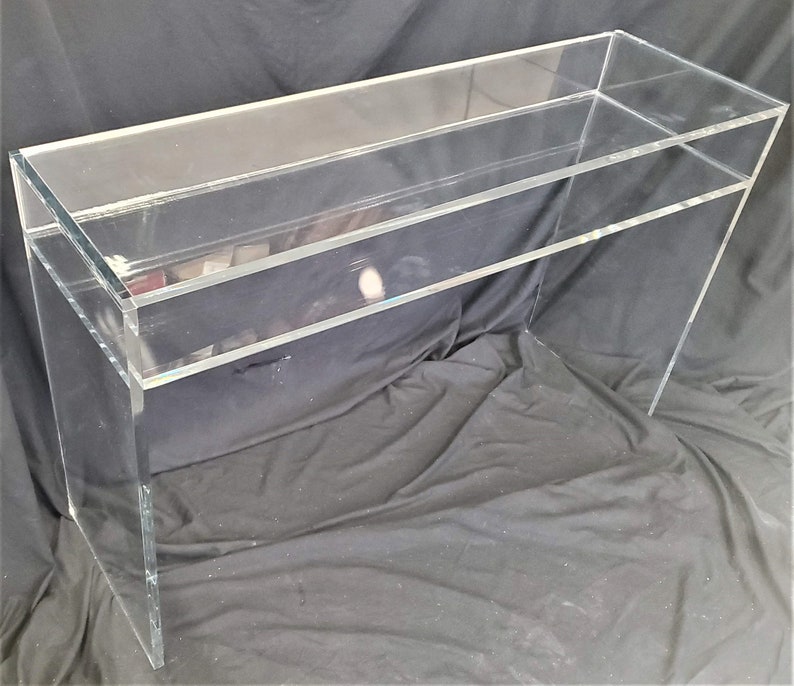 Acrylic Console Table straight Edge With Lower - Etsy