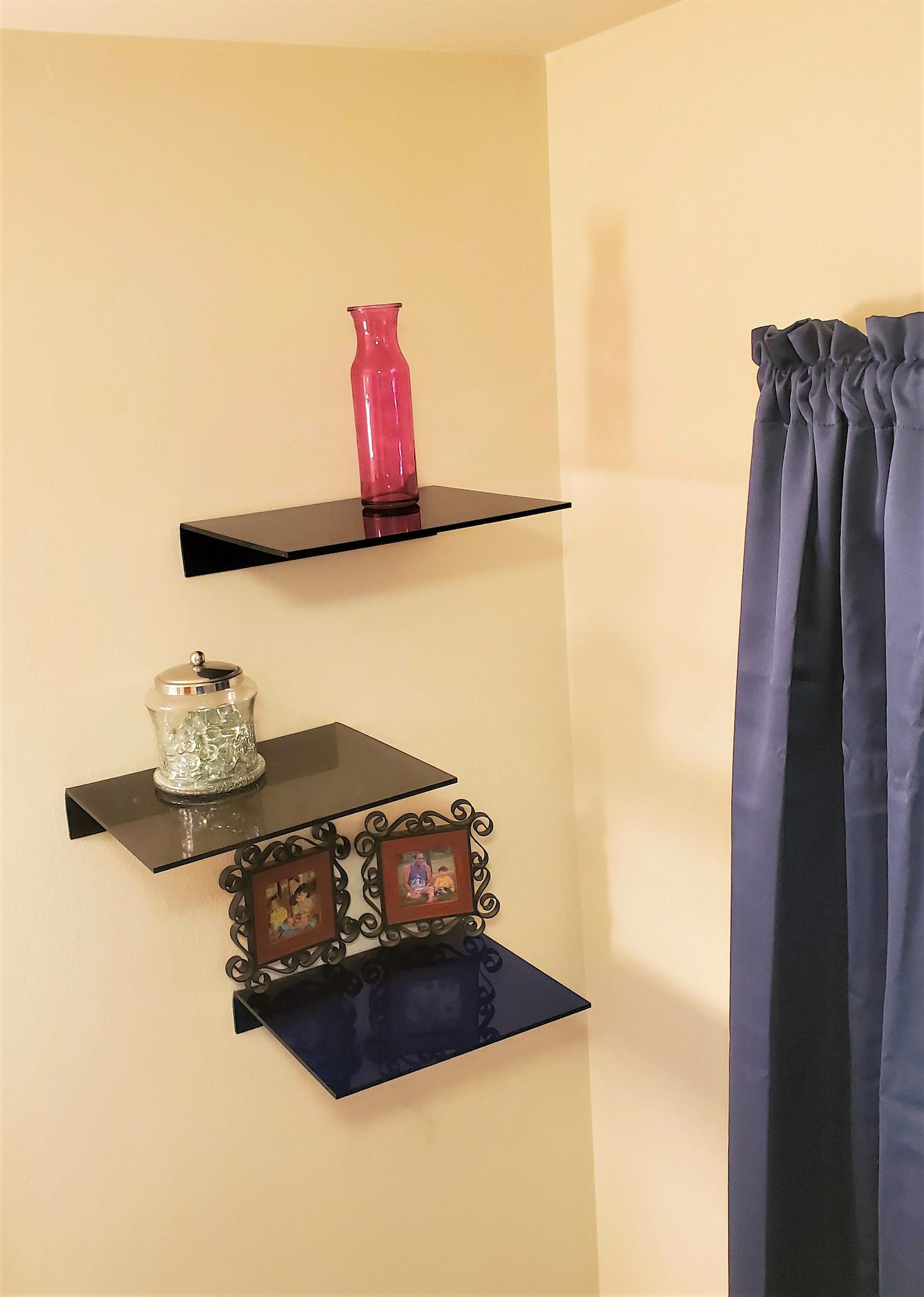 12" Folded Color Lucite Wall Shelf, - 12" Long X 8" Deep Hand Crafted ...