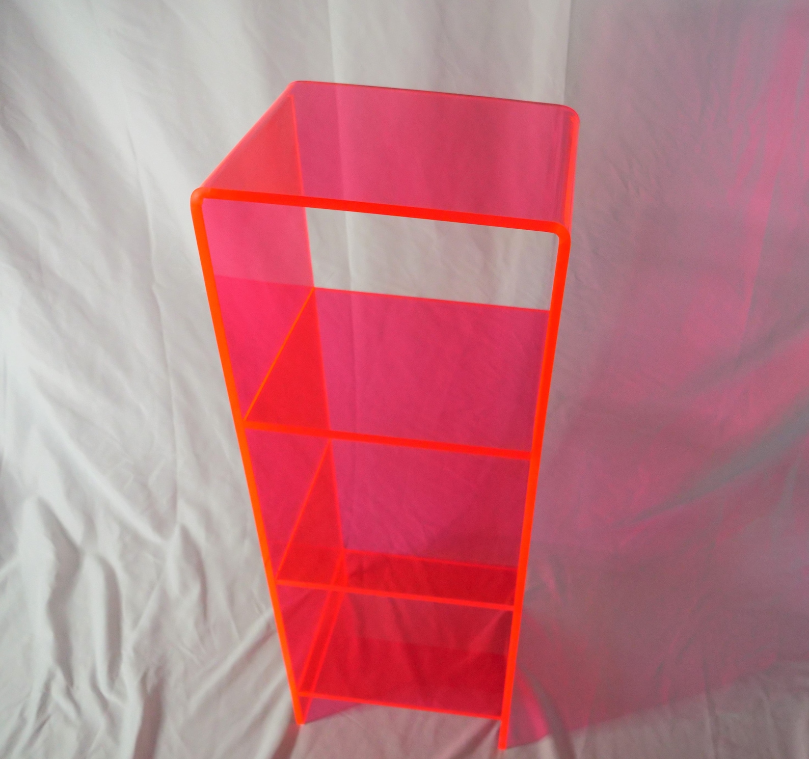 Neon Red/hot Pink Colored Acrylic Bookshelf/bookcase - Etsy
